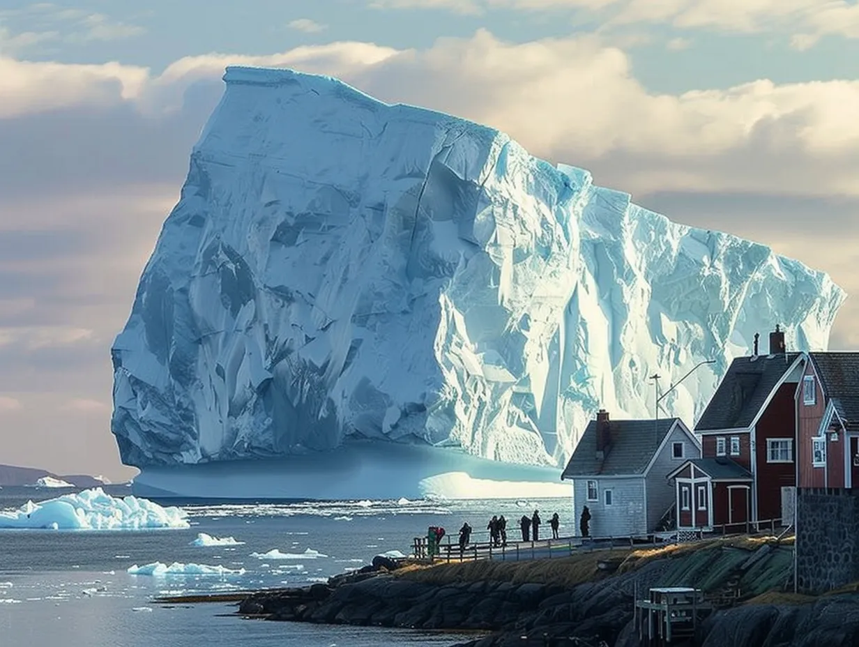 Un iceberg se acerca peligrosamente a un pueblo y los habitantes ...